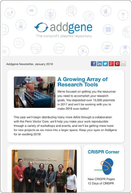 Addgene Newsletter Opt-In